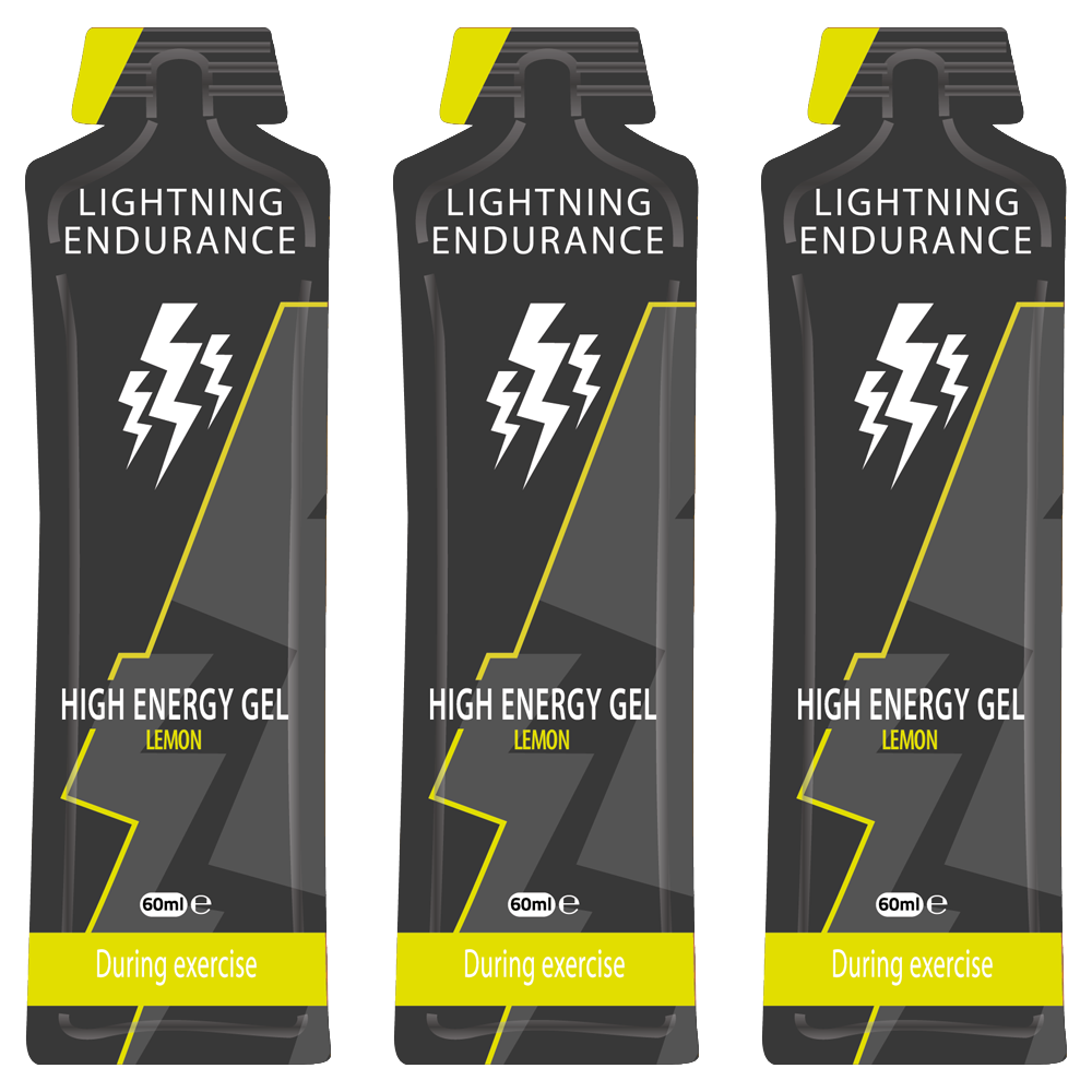 Lightning Endurance High Energy Gel - Lemon - 24 x 60 ml - Energy Gels ...