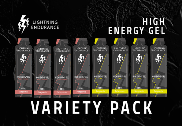 Lightning Endurance High Energy Gel Variety Pack - 12 x 60 ml - Energy ...