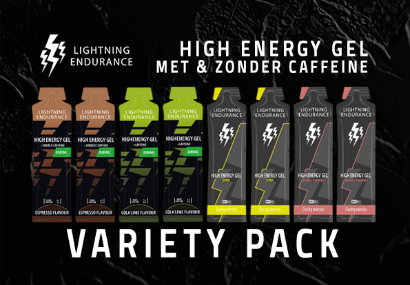Lightning Endurance High Energy Gel Variety Pack - 12 x 60 ml (with ...